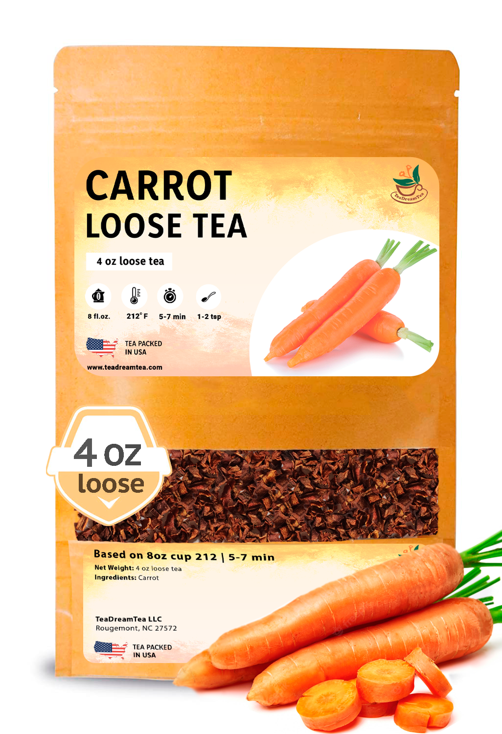 Carrot Tea Loose Leaf - Nutrient-Packed Brew for Vitality – TeaDreamTea